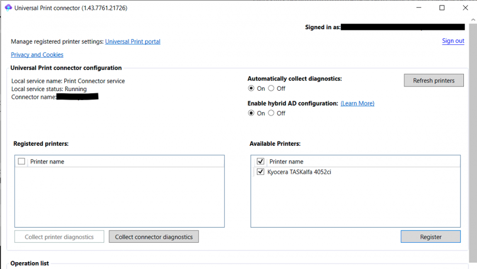 Configure Universal Print Microsoft Azure