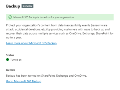 How to Enable Microsoft 365 Backup Using the Admin Portal